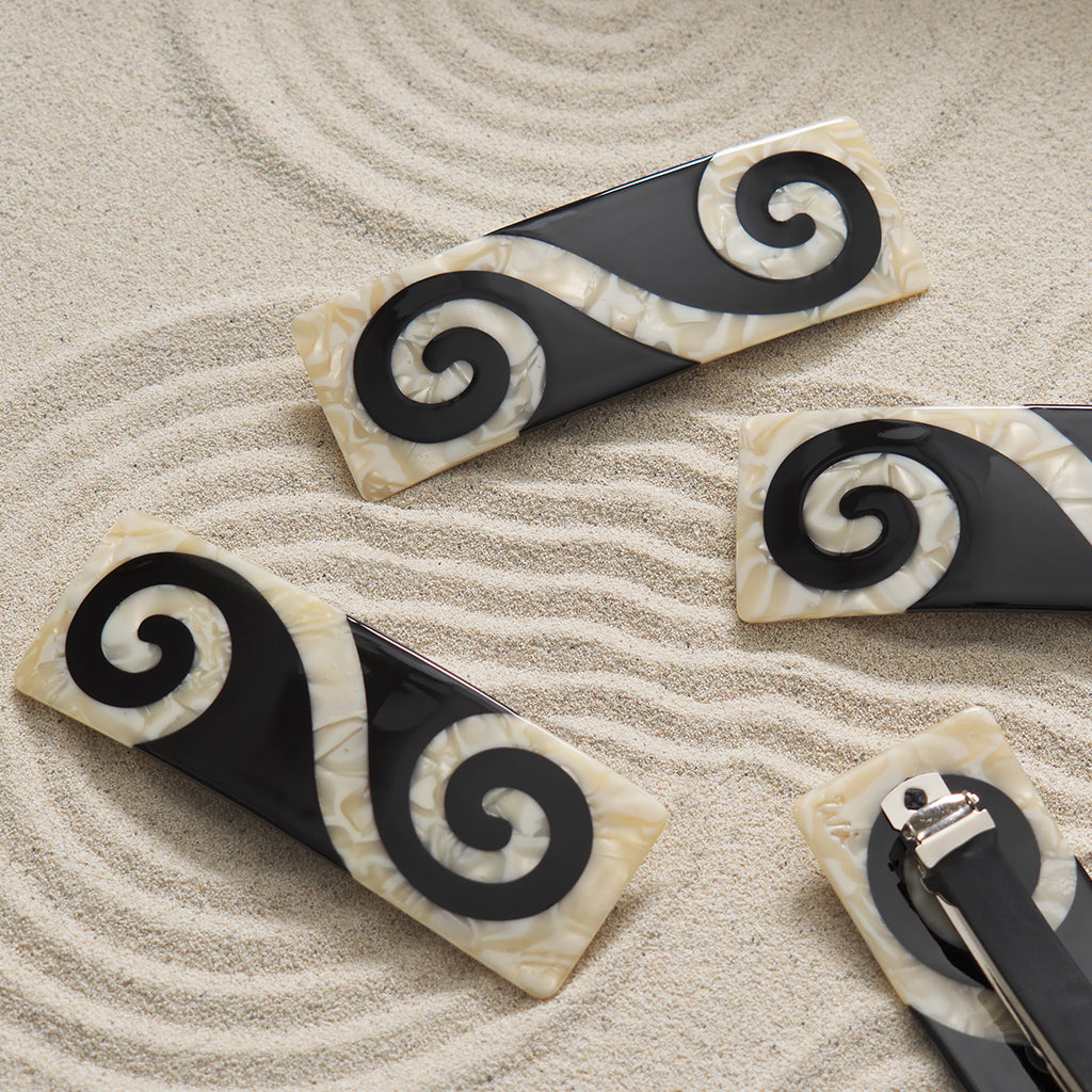 Twin Spiral French Barrette Black | Winona Irene